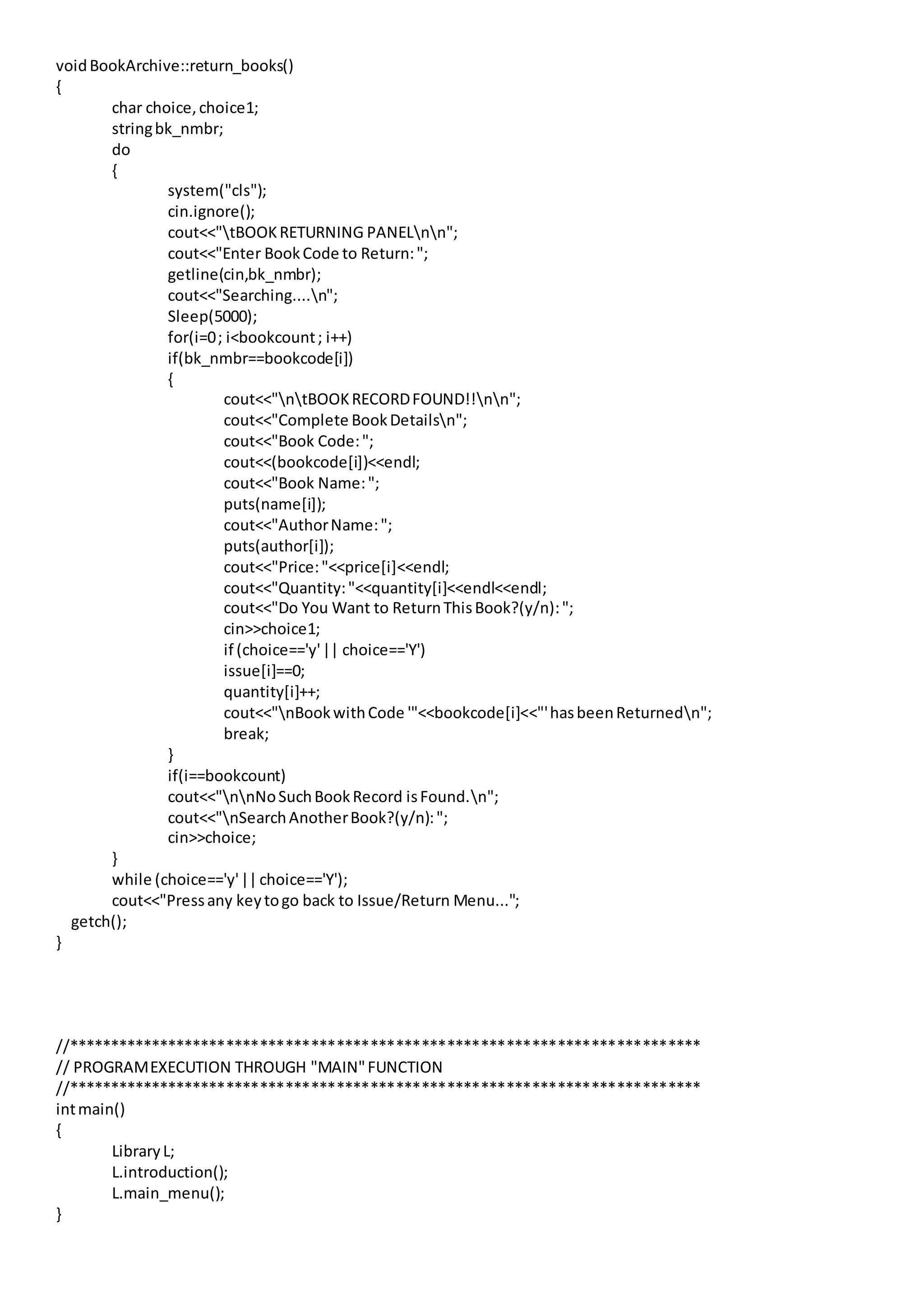 Library Managment System - C++ Program | DOCX