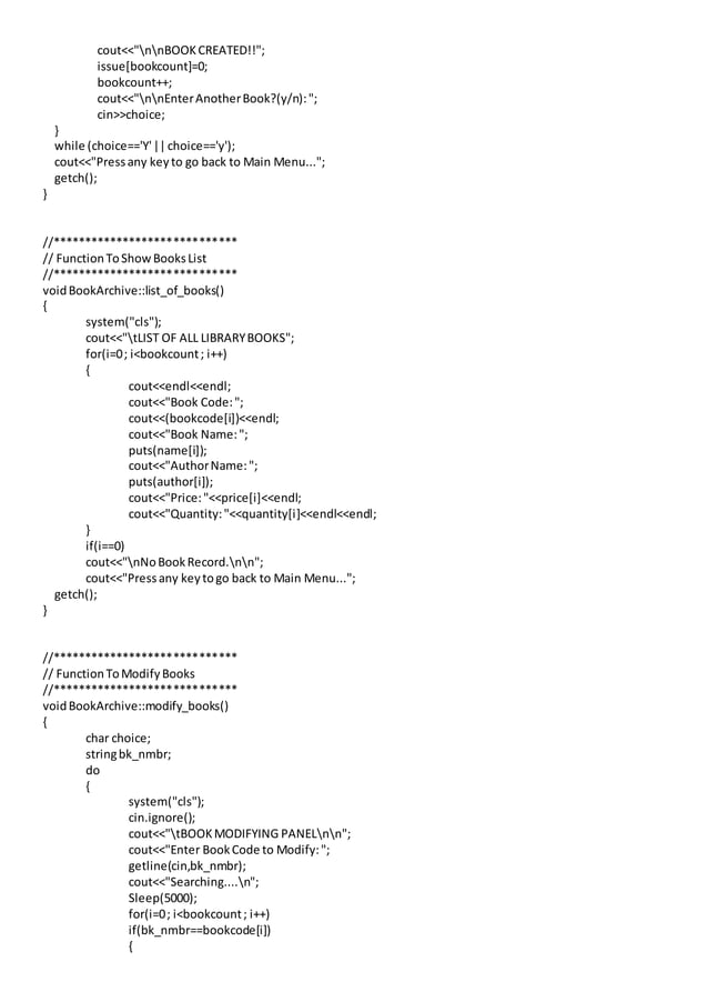 Library Managment System - C++ Program | PDF