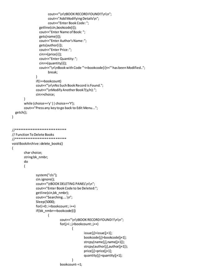Library Managment System - C++ Program | PDF