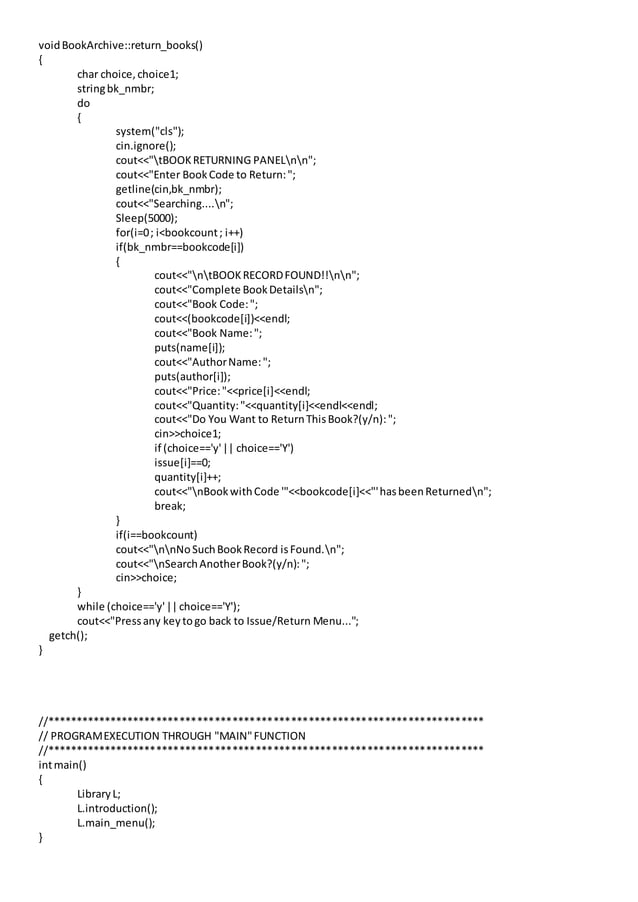 Library Managment System - C++ Program | PDF