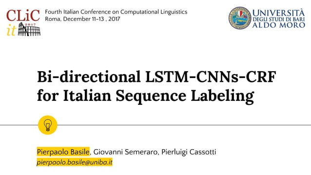 Bi-directional LSTM-CNNs-CRF for Italian Sequence Labeling | PDF | Artificial Intelligence ...