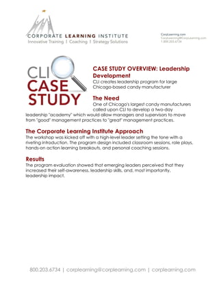 CLI Case Study Leadership Development | DOCX
