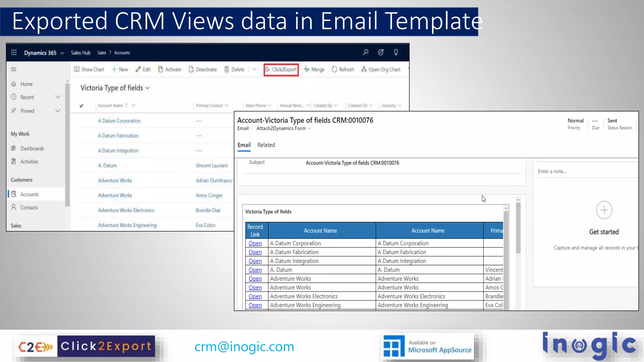 Click2Export - Export & Attach Dynamics 365 Reports | PPTX