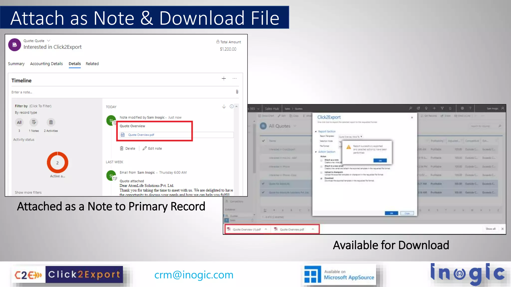 Click2Export - Export & Attach Dynamics 365 Reports | PPTX