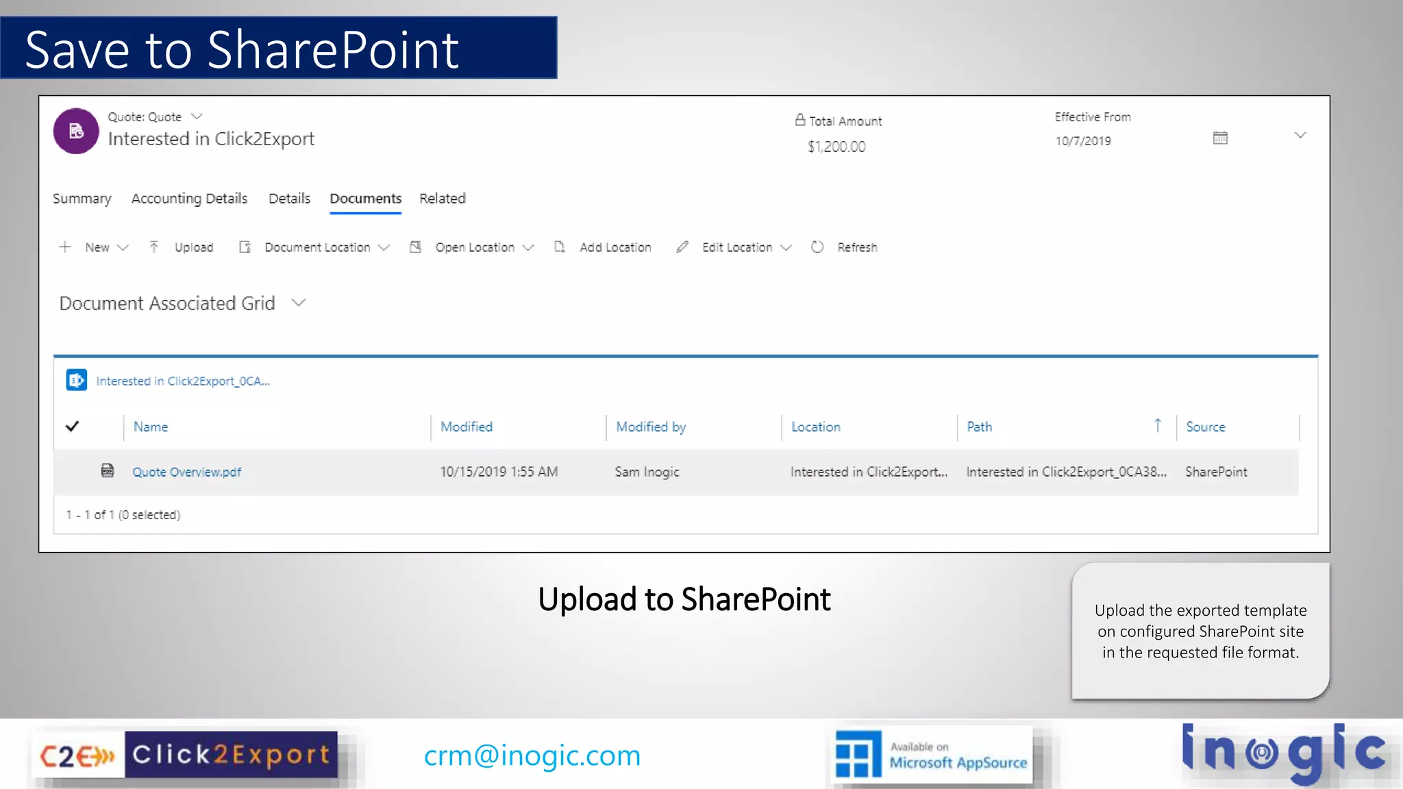 Click2Export - Export & Attach Dynamics 365 Reports | PPTX