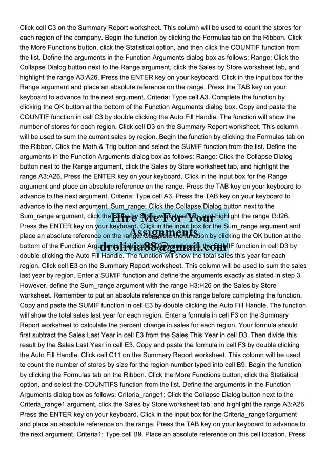 Click cell C3 on the Summary Report worksheet This column w.pdf