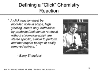 Click chemistry appliations in polymer science | PPTX