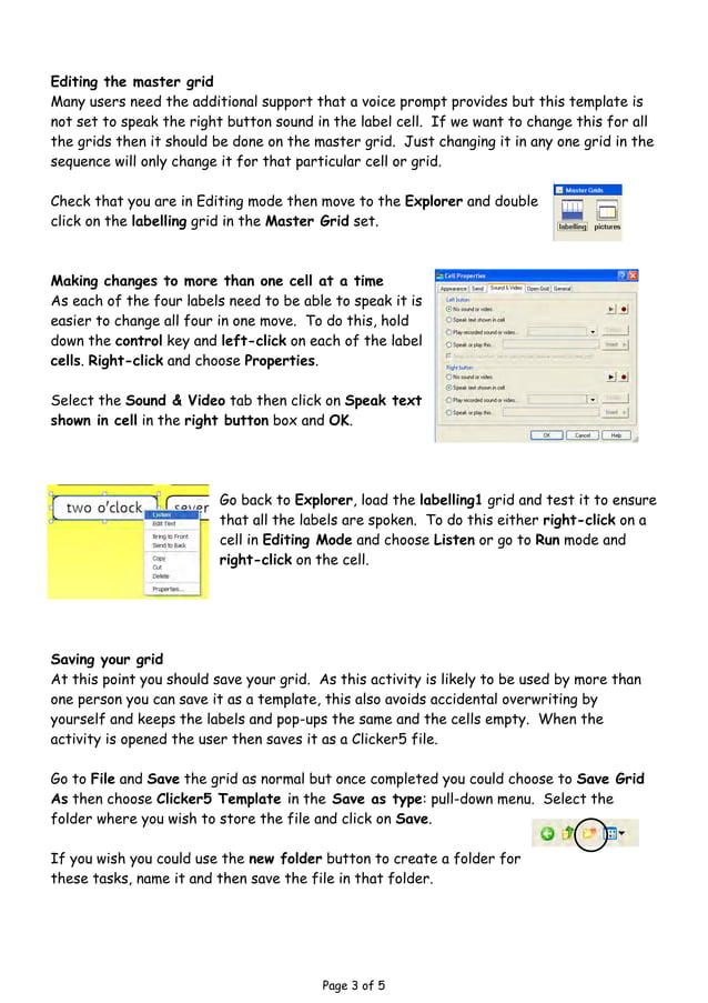 Clicker 5: Creating picture pop-up activity. | PDF