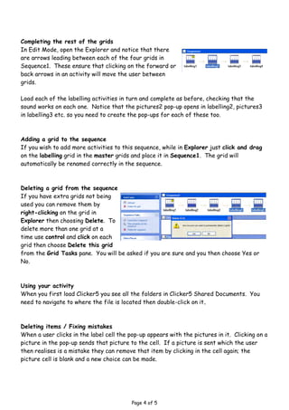 Clicker 5: Creating picture pop-up activity. | PDF