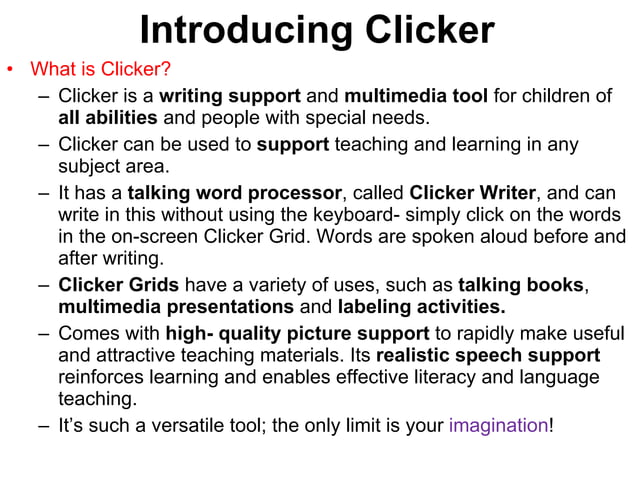 Clicker5 Overview | PPT