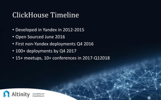 ClickHouse Analytical DBMS. Introduction and usage, by Alexander Zaitsev | PDF