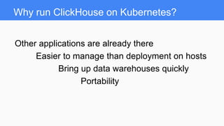 ClickHouse on Kubernetes, by Alexander Zaitsev, Altinity CTO | PPT