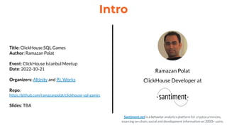ClickHouse SQL Games | PPT
