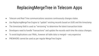 ClickHouse ReplacingMergeTree in Telecom Apps | PDF