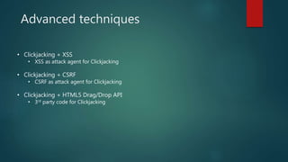 Clickjacking | PPTX | Web Design and HTML | Internet