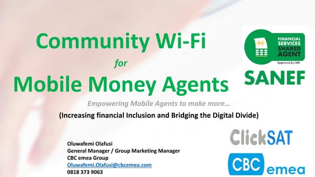 ClickSAT Community Wi-FI for SANEF mobile money agents | PDF