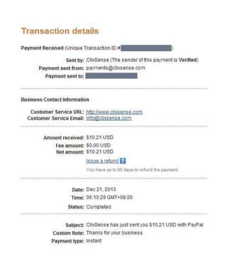 Clicksense payment proof | PDF