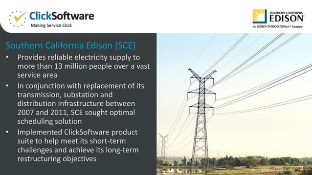 ClickSoftware Case Study Southern California Edison Utility | PPTX