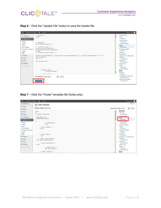 Click tale wordpress integration_instructions | PDF
