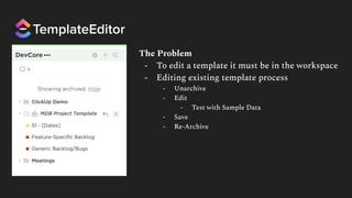 ClickUp TemplateHub Product Dive | PDF