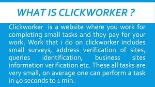 Clickworker | PPTX | Resume Writing and Advice | Job Search