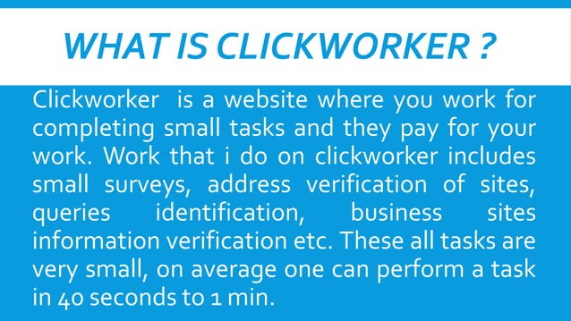 Clickworker | PPTX | Resume Writing and Advice | Job Search