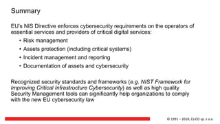 Practical approach to NIS Directive's incident management | PPTX