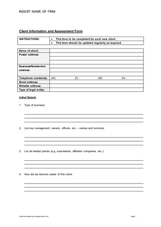 Client information-assessment-form | PDF