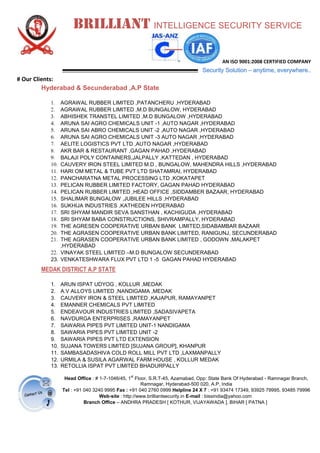 Client List | Brilliant Group Of Companies | DOCX | Industrial Property | Real Estate