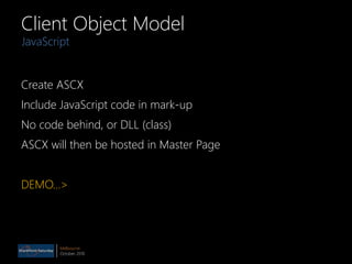 2010 - Developer look at the Client Object Model | PPTX