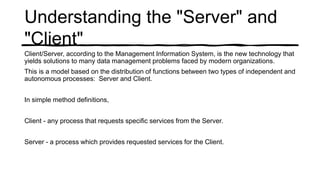 setting-up computer server(client/server topology) | PPTX | Computer Networking | Computing