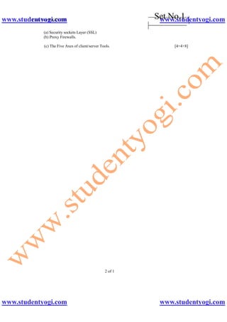 Client Server Computing Jntu Model Paper{Www.Studentyogi.Com} | PDF