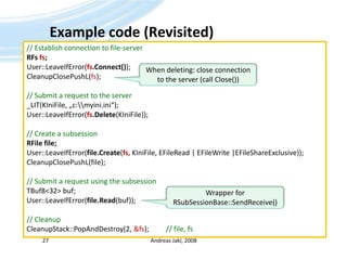 Symbian OS - Client Server Framework | PPTX
