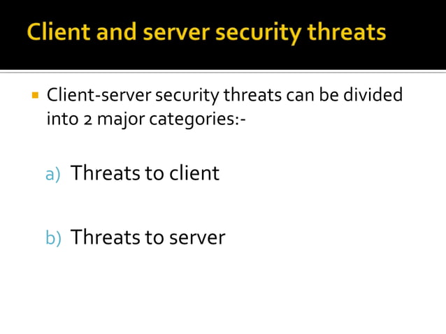 Client server security threats | PPTX | Information and Network ...