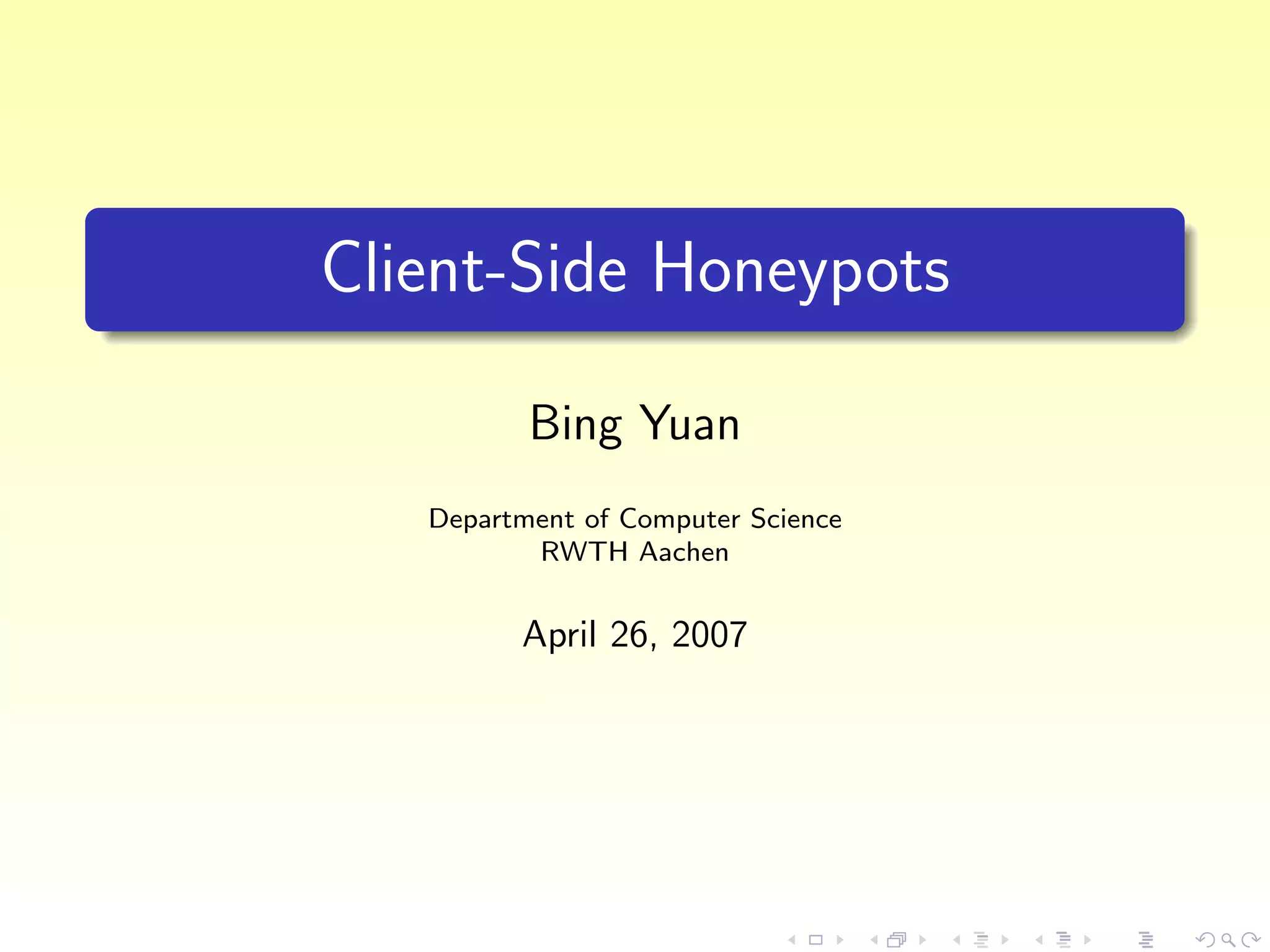 Client Side Honeypots | PPT