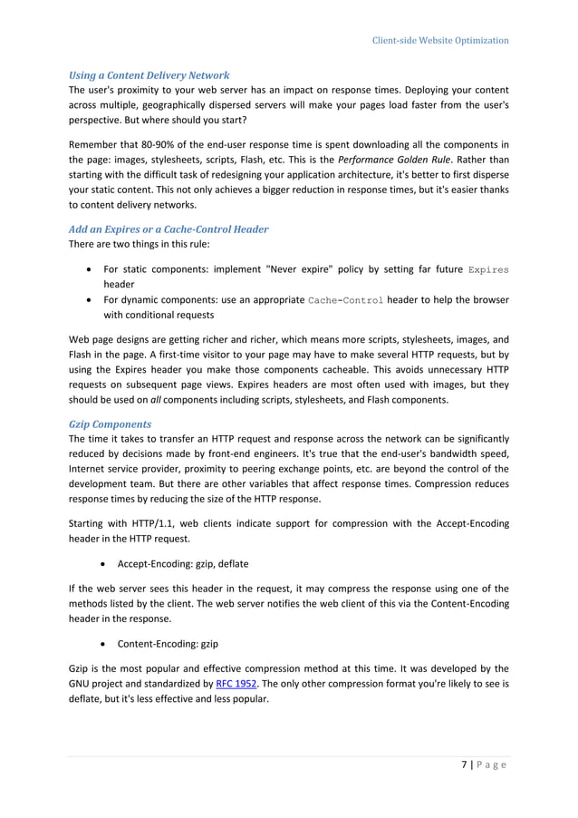 Client-side Website Optimization | PDF