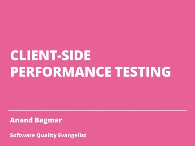Client-Side Performance Testing | PDF | Web Development | Internet