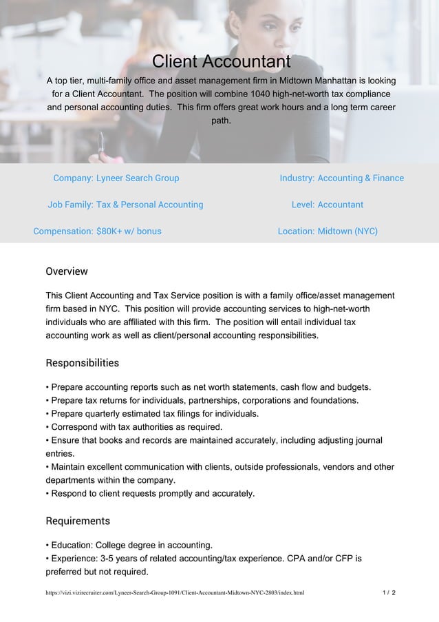 Client Accountant | PDF | Business Accounting & Finance | Business