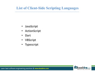 Client and server side scripting | PPTX | Web Development | Internet
