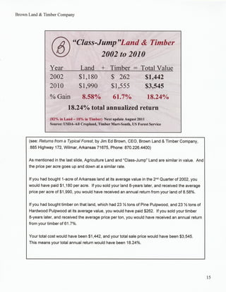 Brown Land & Timber Company 2010 Annual Client Report | PDF