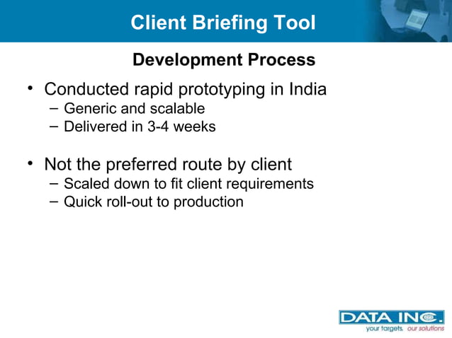 Case Study - Client Briefing Tool | PPT | Technology & Computing