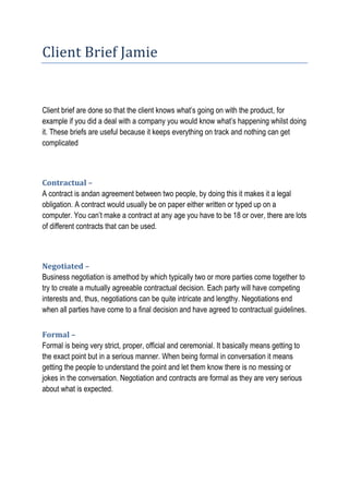 Client brief jamie | PDF