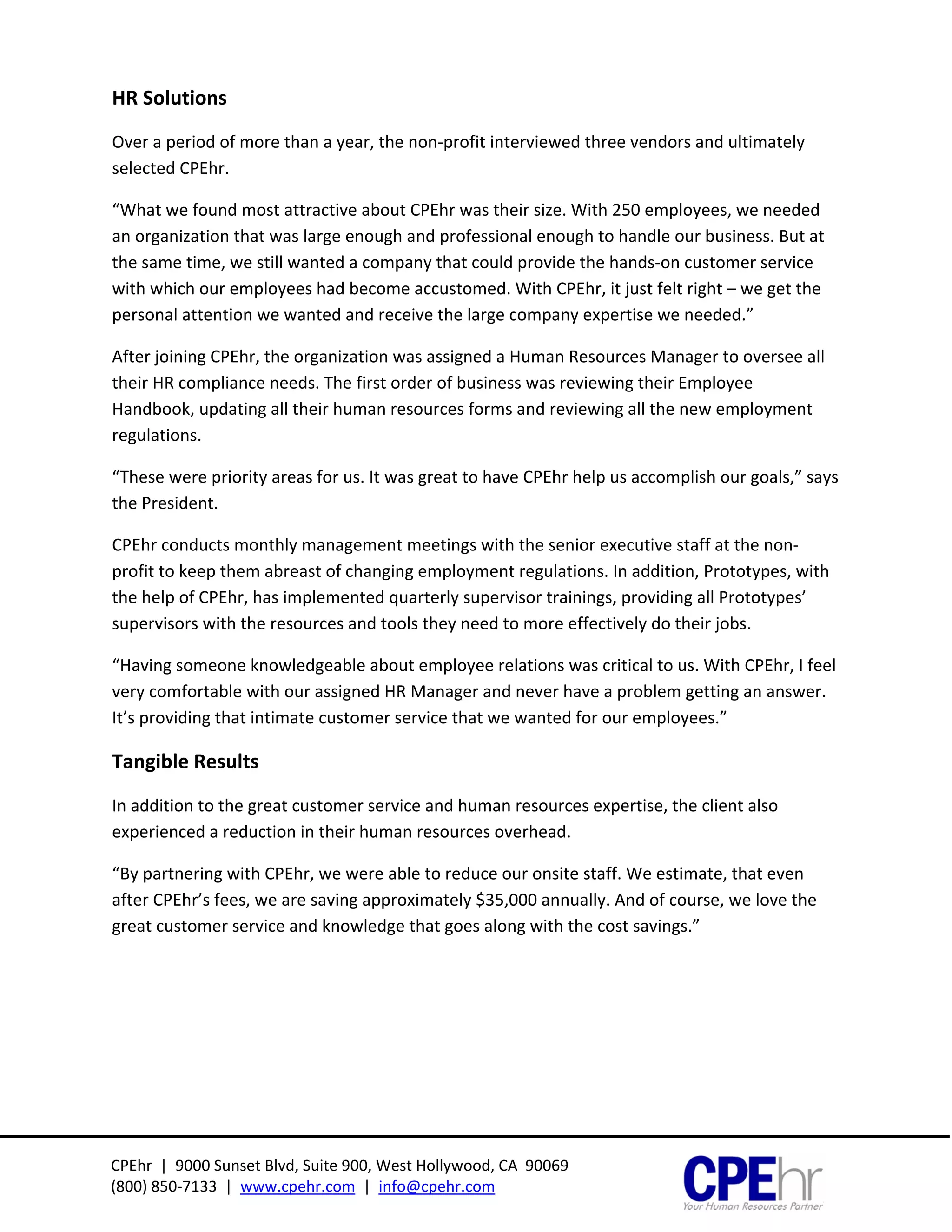 HR Outsourcing Case Study | PDF