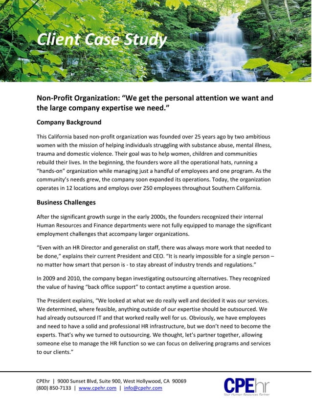 HR Outsourcing Case Study | PDF