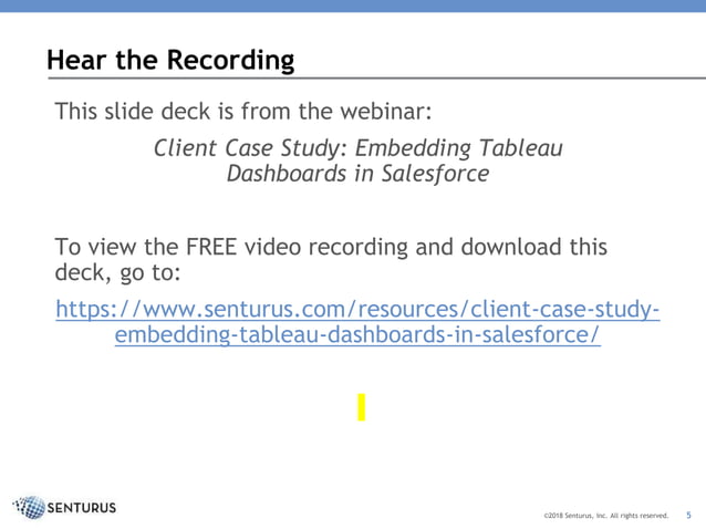 Case Study: Embedding Tableau Dashboards in Salesforce | PPT