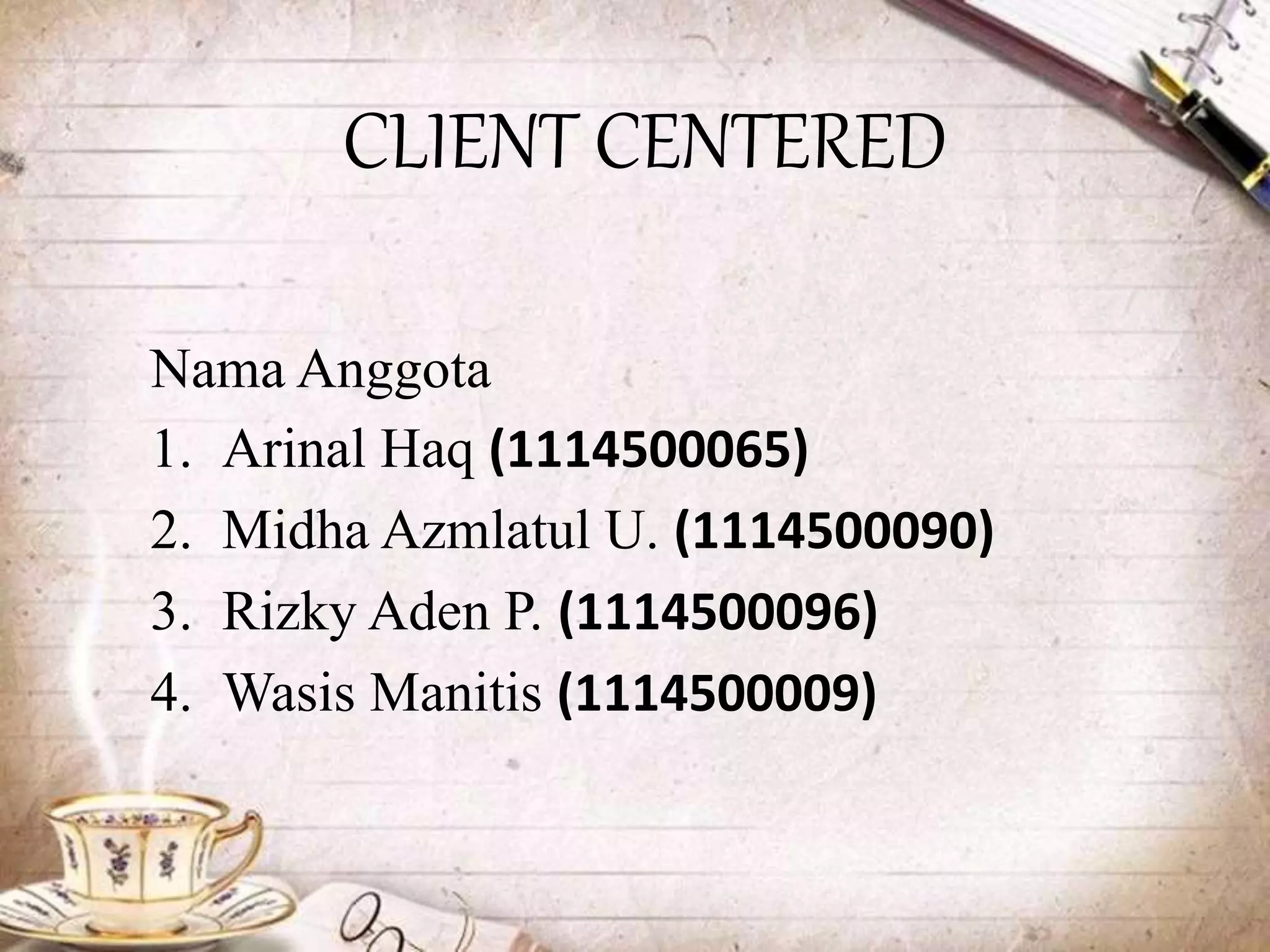 Pendekatan Client centered BK/3C UPS Tegal | PPT