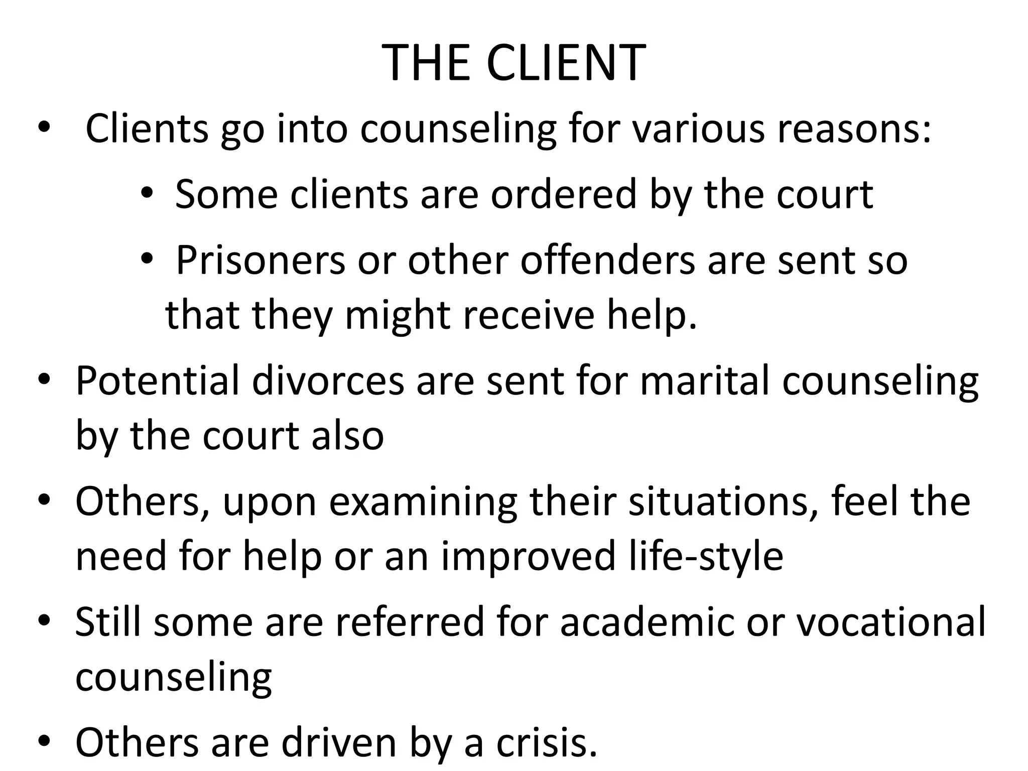 Clientele in counselling | PPTX