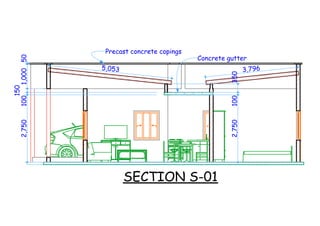 Hidden roof details of a 3 bedroom residential house. | PDF
