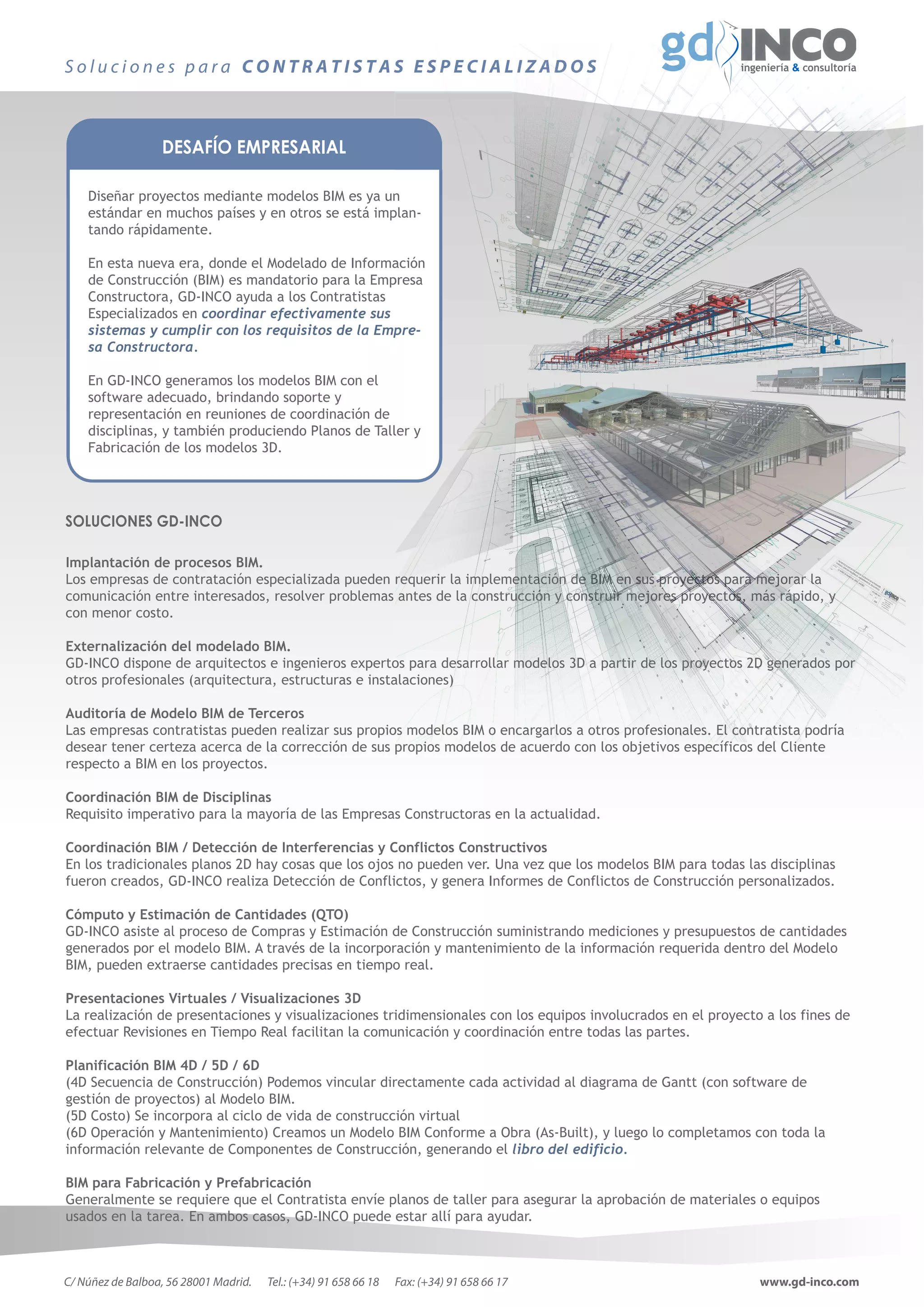 SERVICIOS QUE GD-INCO OFRECE PARA CONTRATISTAS ESPECIALIZADOS | PDF