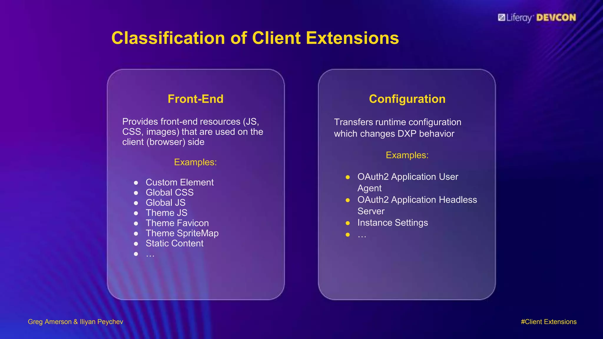 Client Extensions 101 - DEVCON 2023 | PPTX
